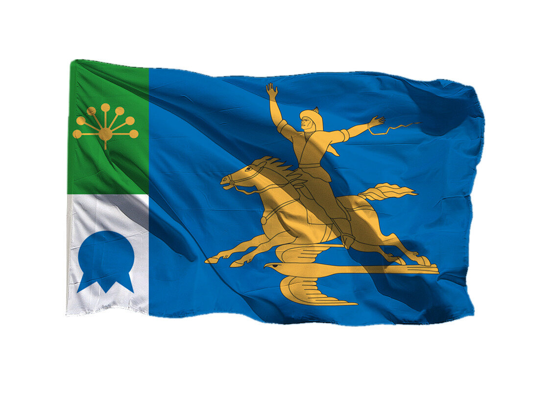 Флаг Салавата на шёлке, 70х105 см для ручного древка