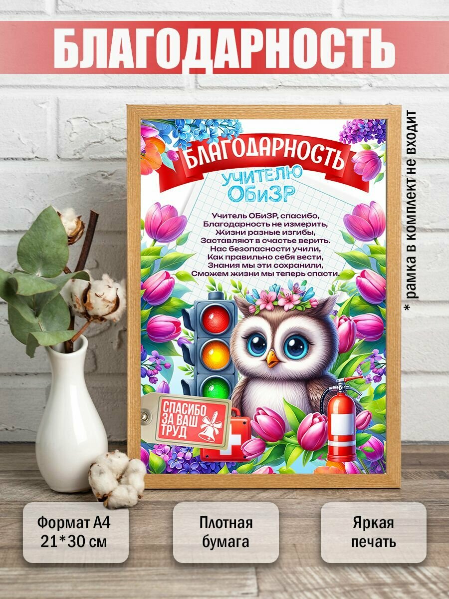 Благодарность учителю ОБиЗР