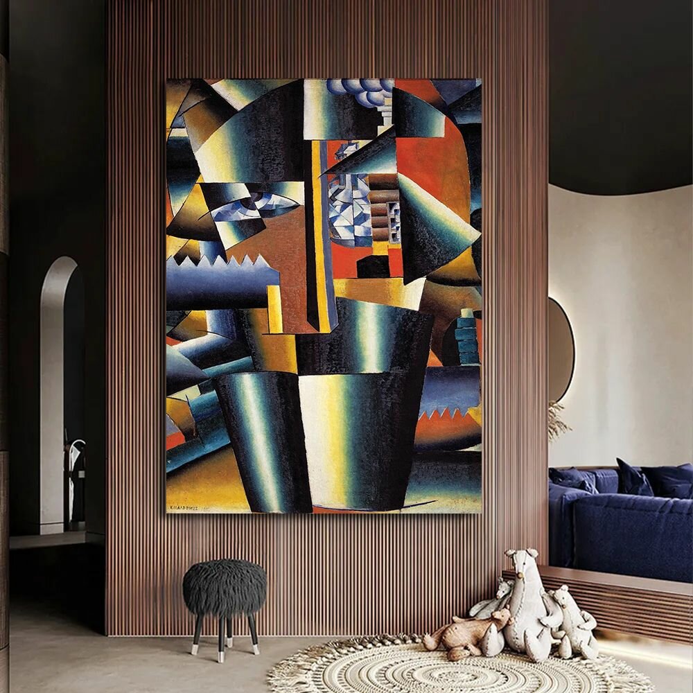 Репродукция / Русская картина на холсте, Малевич "Портрет Ивана Васильевича Клюна", 50х70 см.