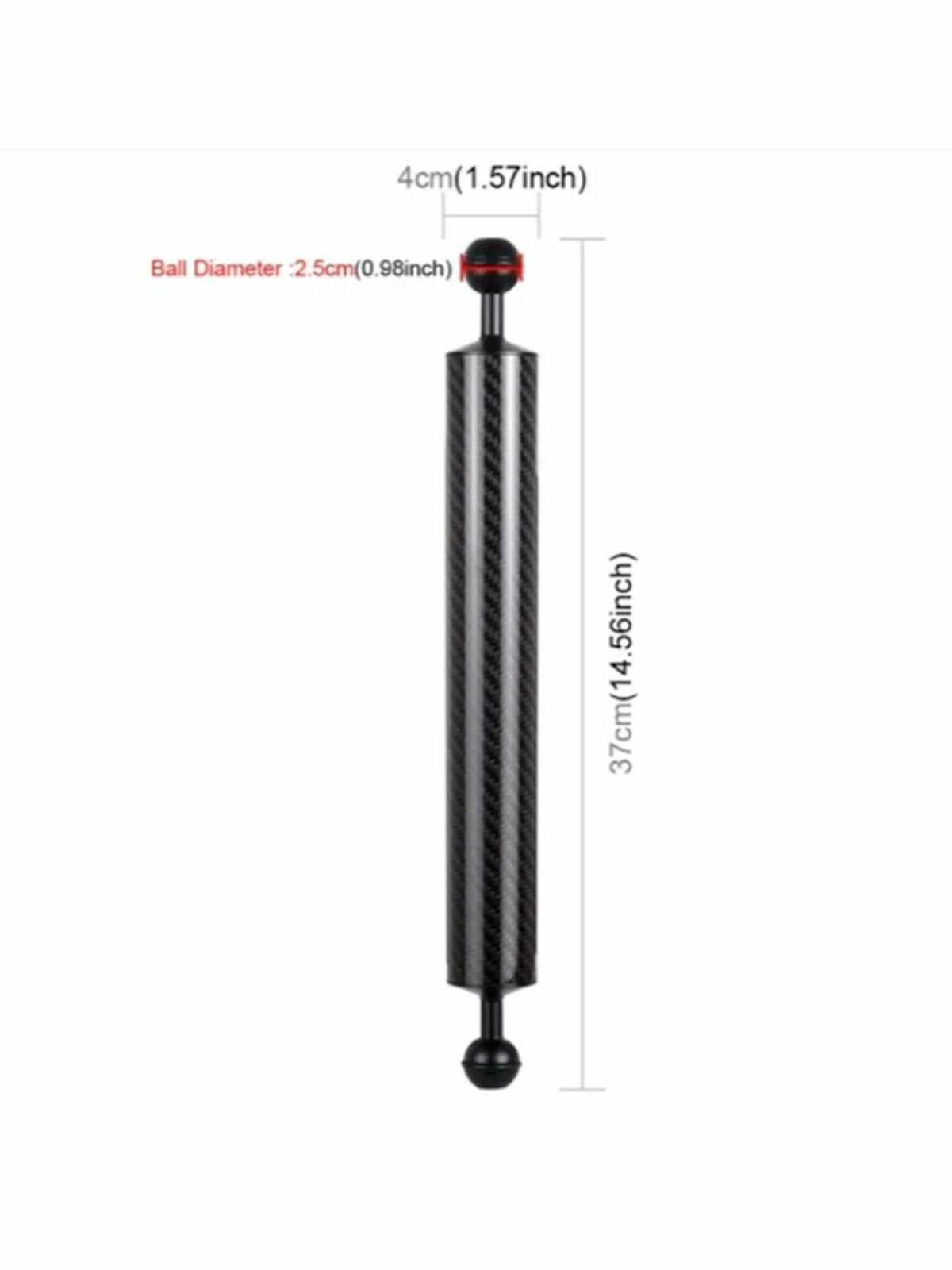Карбоновая штанга поплавок для подводной фотосъемки черный 14,56 дюймов