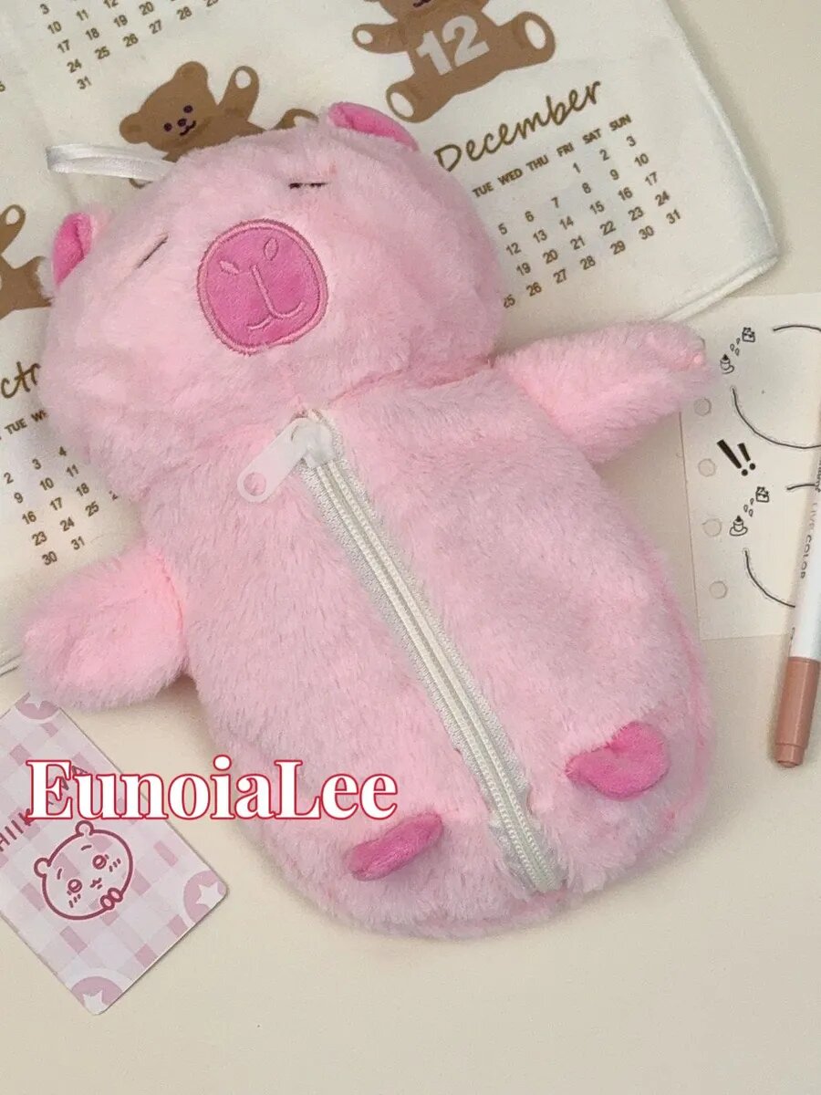 Школьный пенал для девочек, подходит для карандашей и кистей, capybara(капибара) Кукольная сумка.