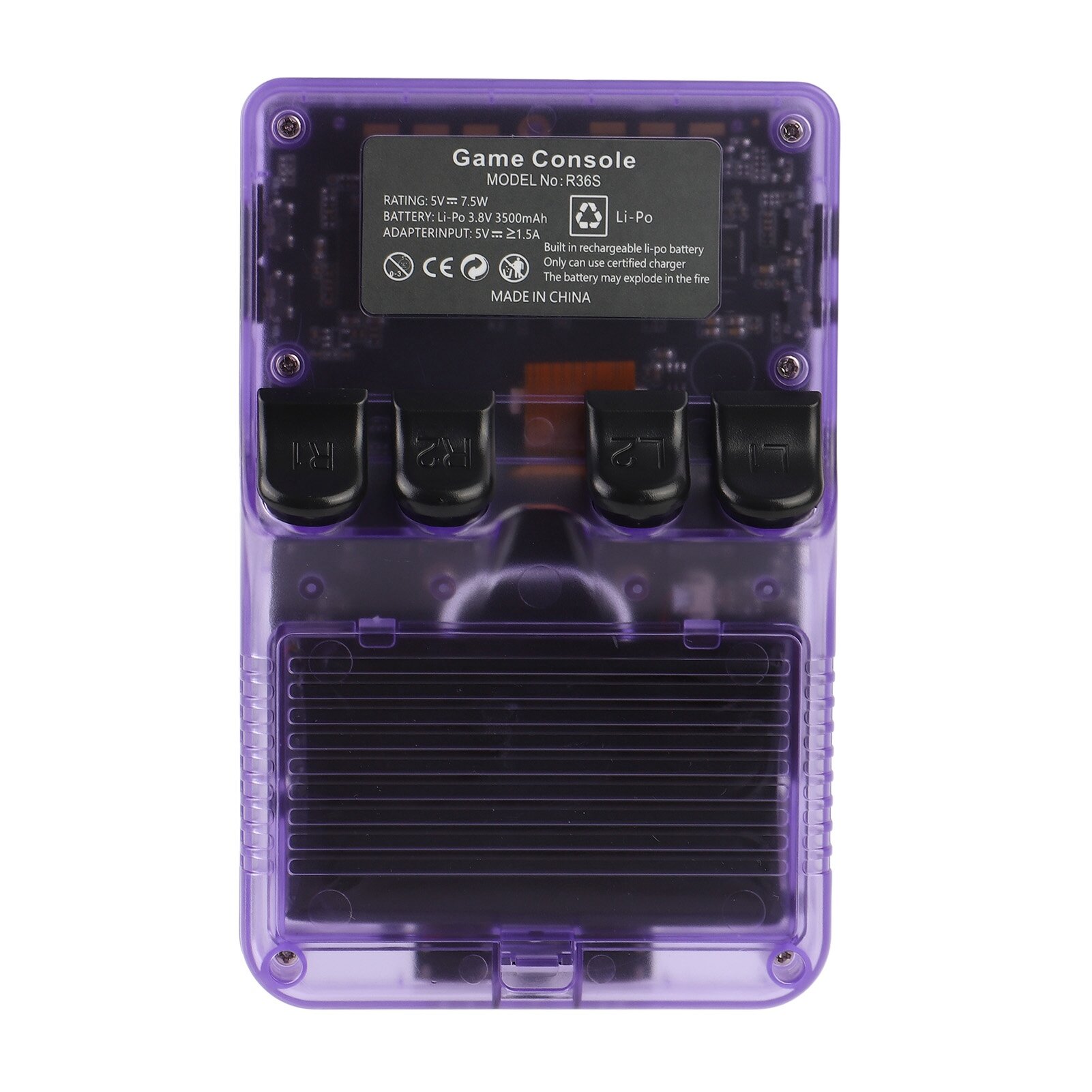 Портативная ретро игровая консоль 3,5-дюймовый IPS экран DDR3L 1 ГБ ретро игровая консоль для системы Linux прозрачный фиолетовый 128 ГБ