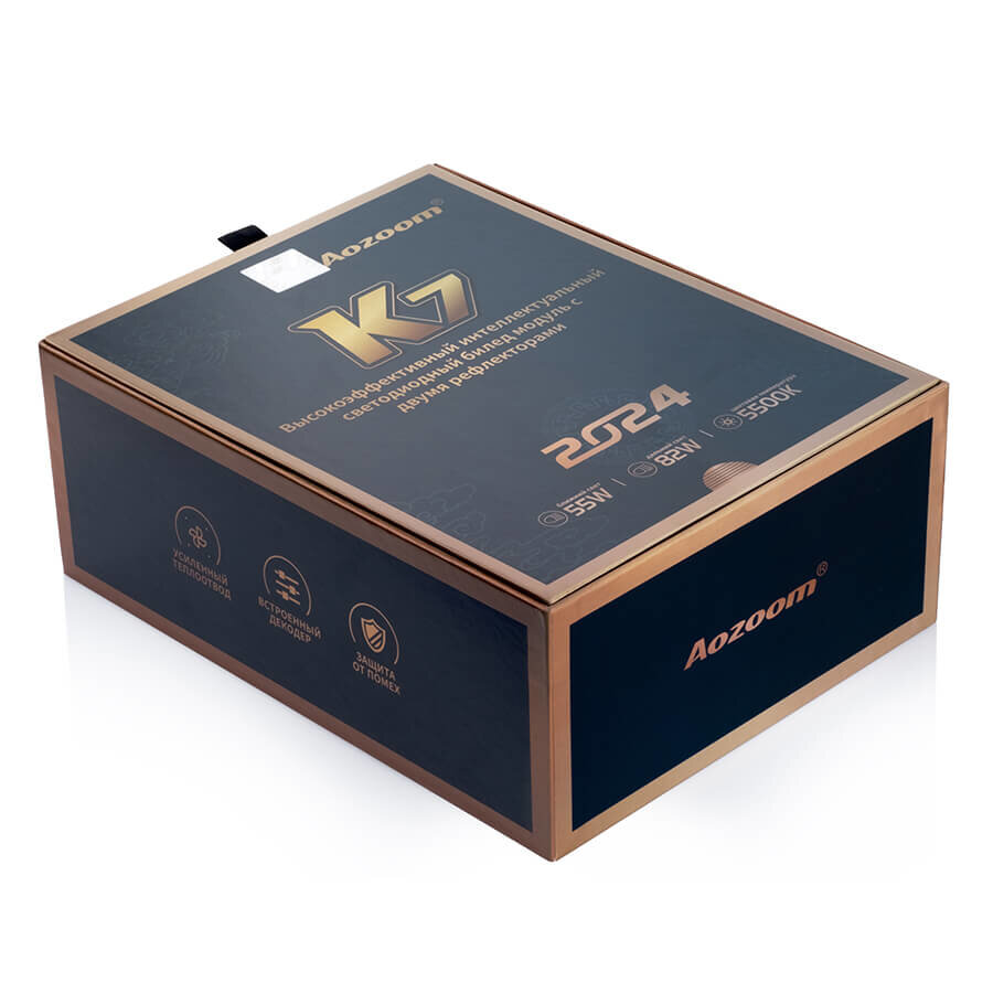 Светодиодные линзы би лед Aozoom K7 2025, 12V, 3.0 дюйма, 5500К, bi led модули ближнего и дальнего света для автомобилей