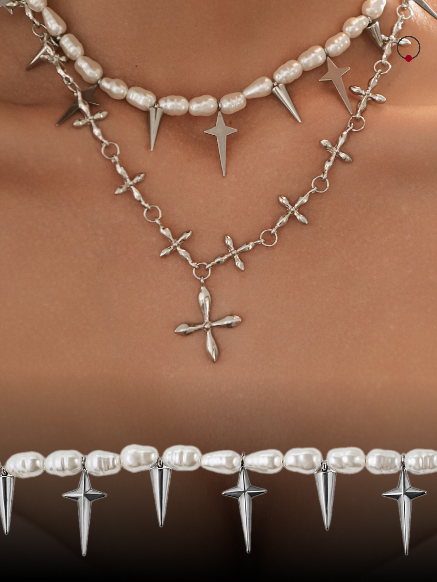 Чокер, жемчуг пресноводный культивированный