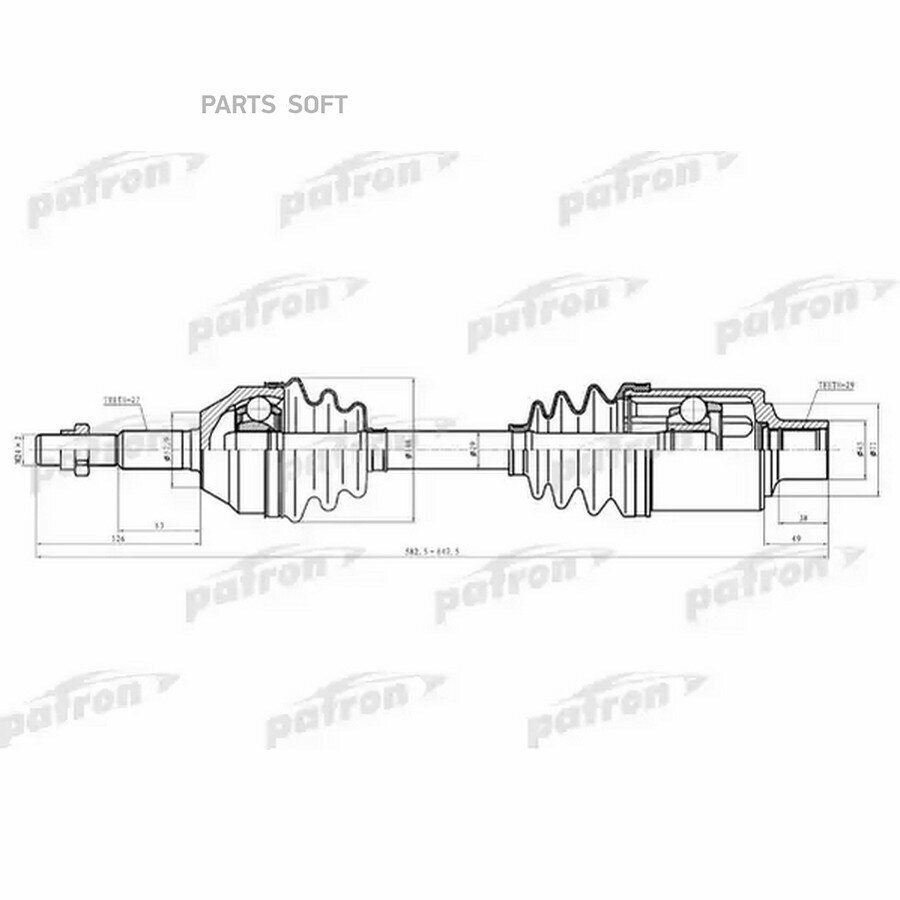 Полуось передн прав_JEEP: LIBERTY 02-07 3.7 4WD PATRON PDS0619 | цена за 1 шт