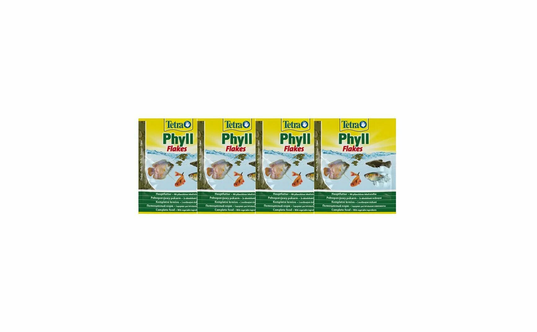 TetraPhyll корм для всех видов рыб растительные хлопья 12 г (sachet) х 4 шт.