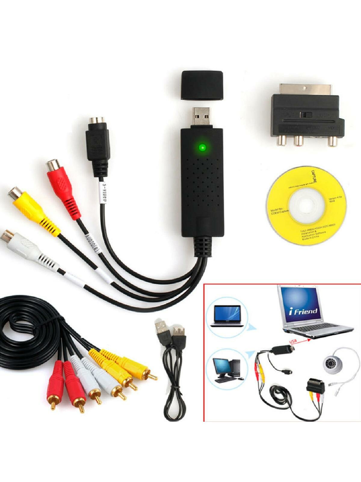 USB2.0 конвертер VHS в DVD комплект для захвата аудио-видео