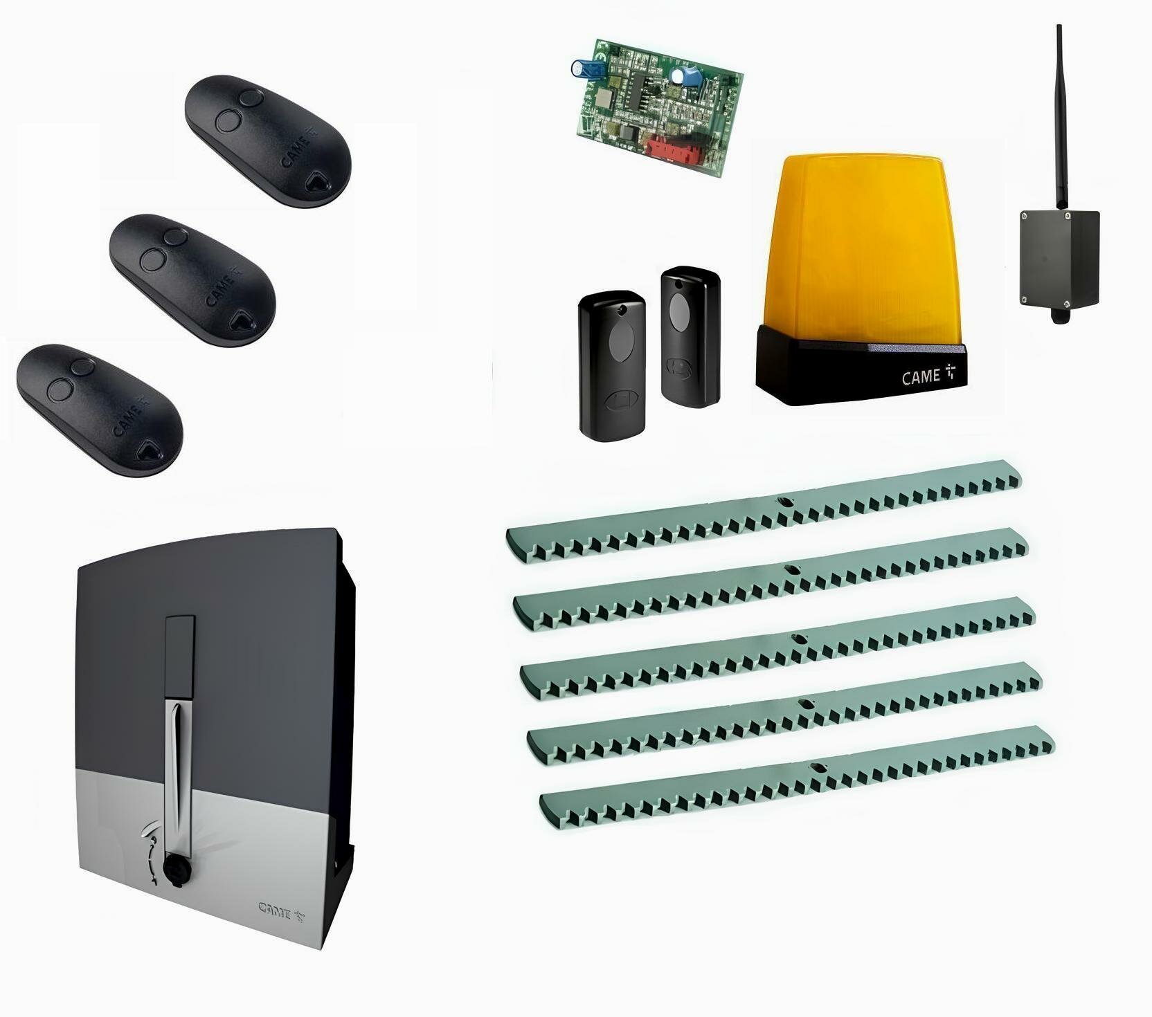 Автоматика для откатных ворот BXL04AGS FULL5-BT-Т3, комплект: привод, радиоприемник, 3 пульта, фотоэлементы, лампа, антенна, 5 реек, Bluetooth-модул