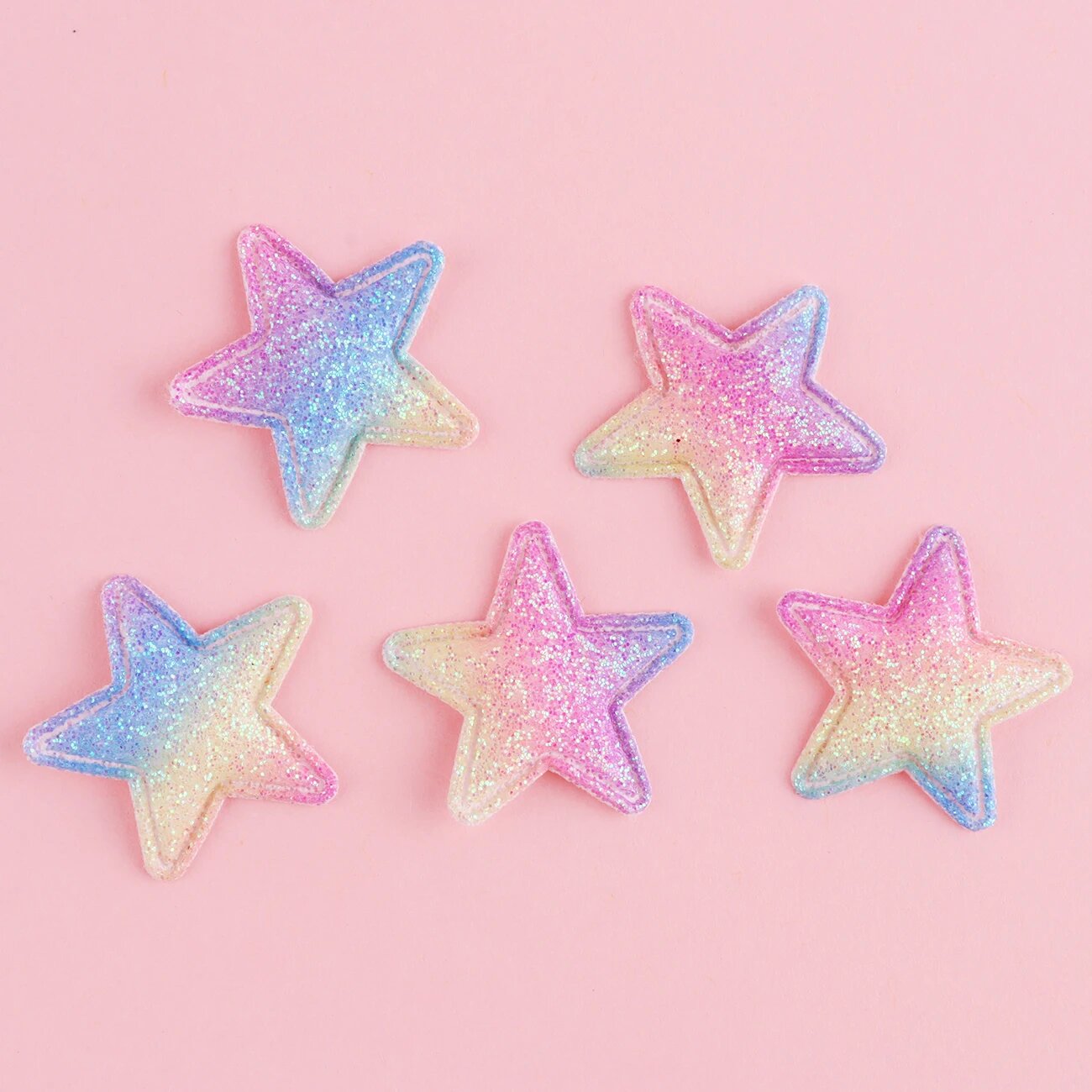 Блестящие нашивки звезды 50 шт. 50pcs colorful