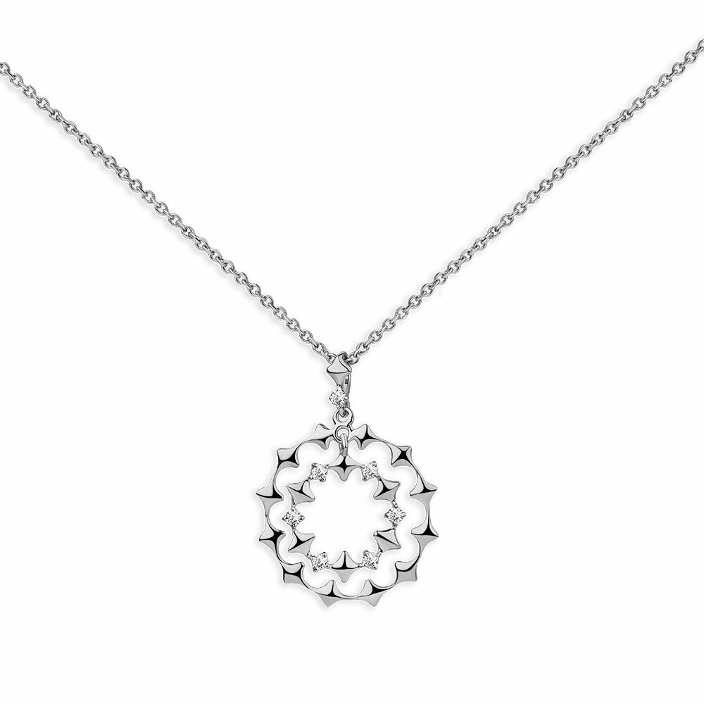 Колье, белое золото, 585 проба, бриллиант