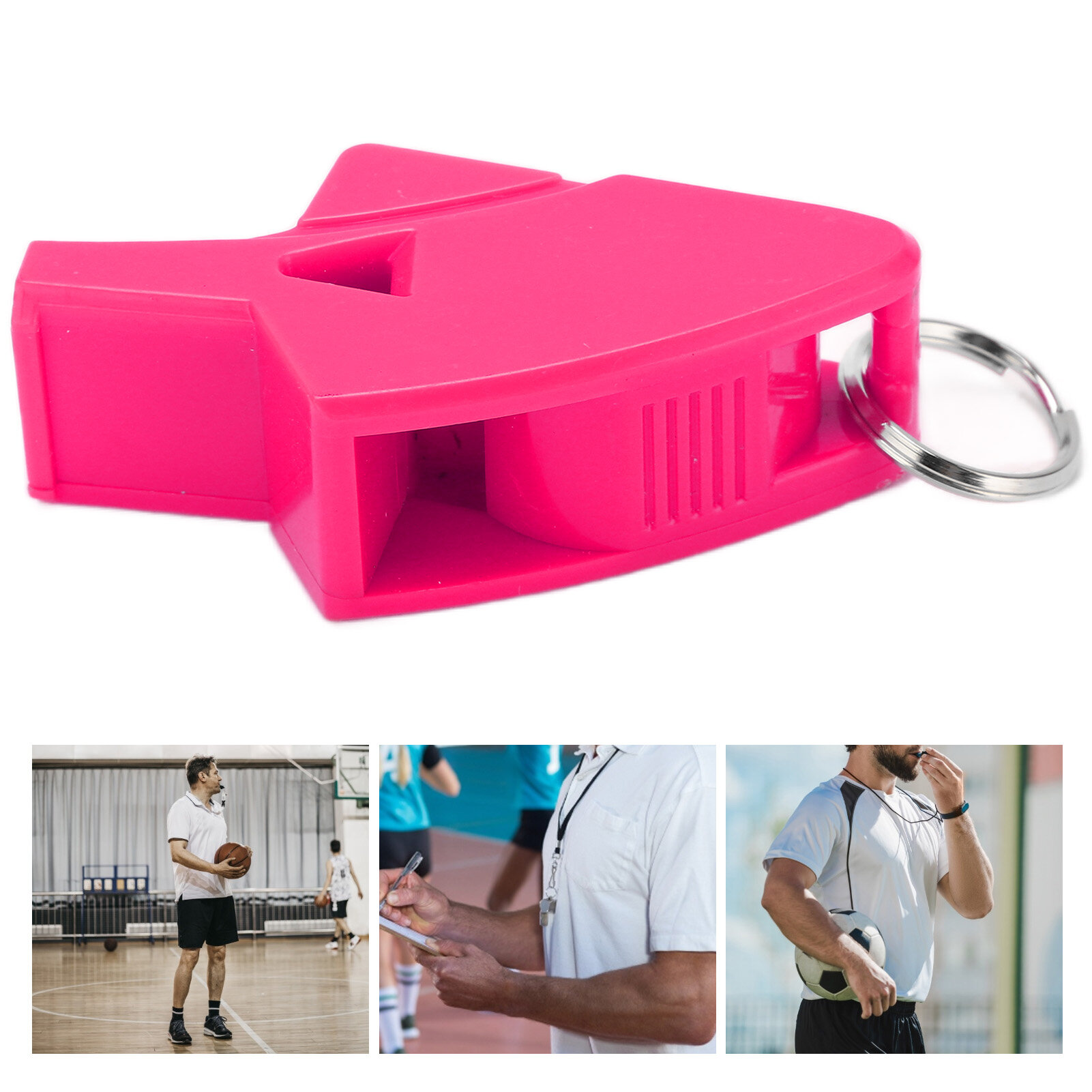 Судейский свисток дельфина, прочный, звучный, четкий, портативный звуковой свисток для соревнований, розово-красный