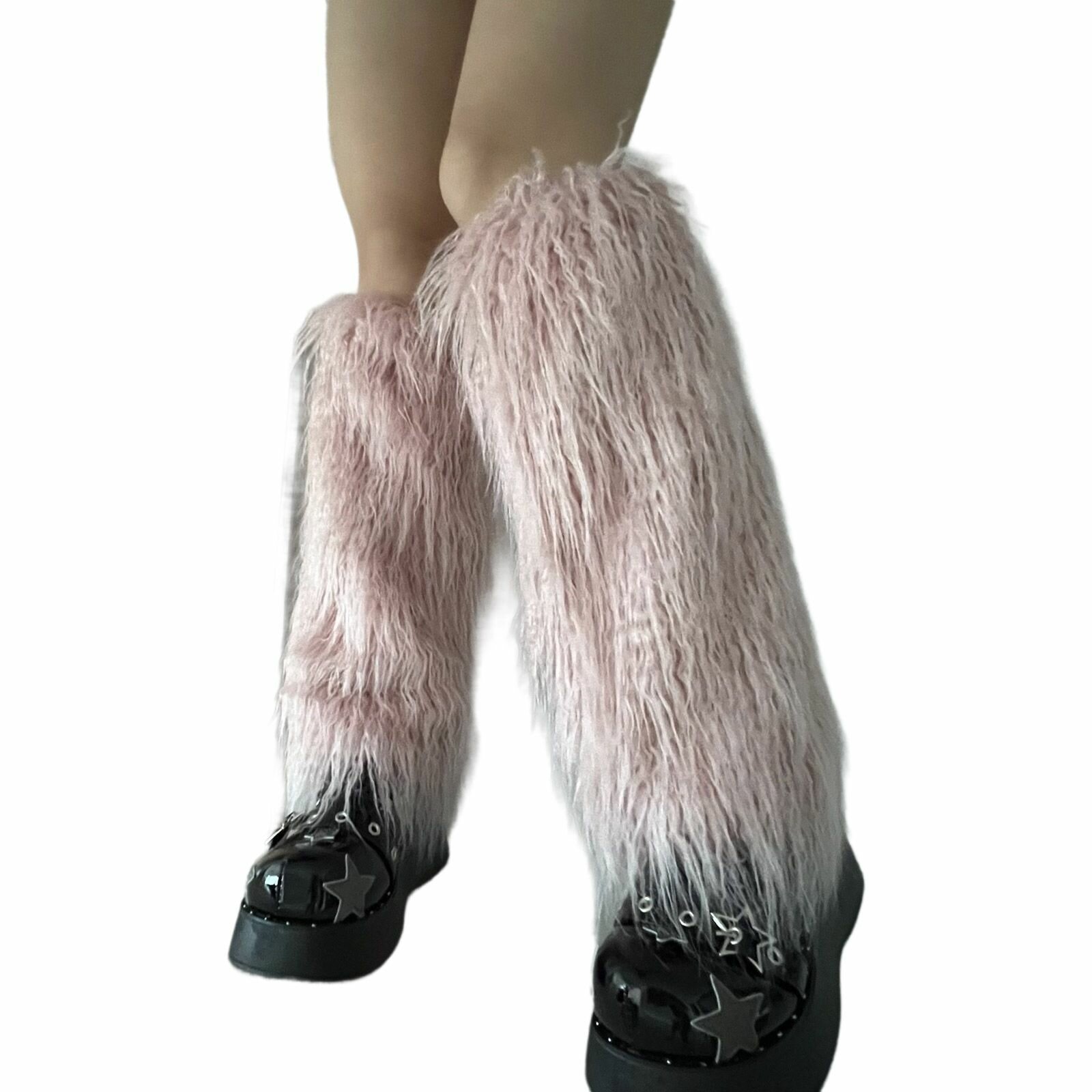 Женские искусственные меховые гетры теплые пушистые накладки на сапоги для вечеринок