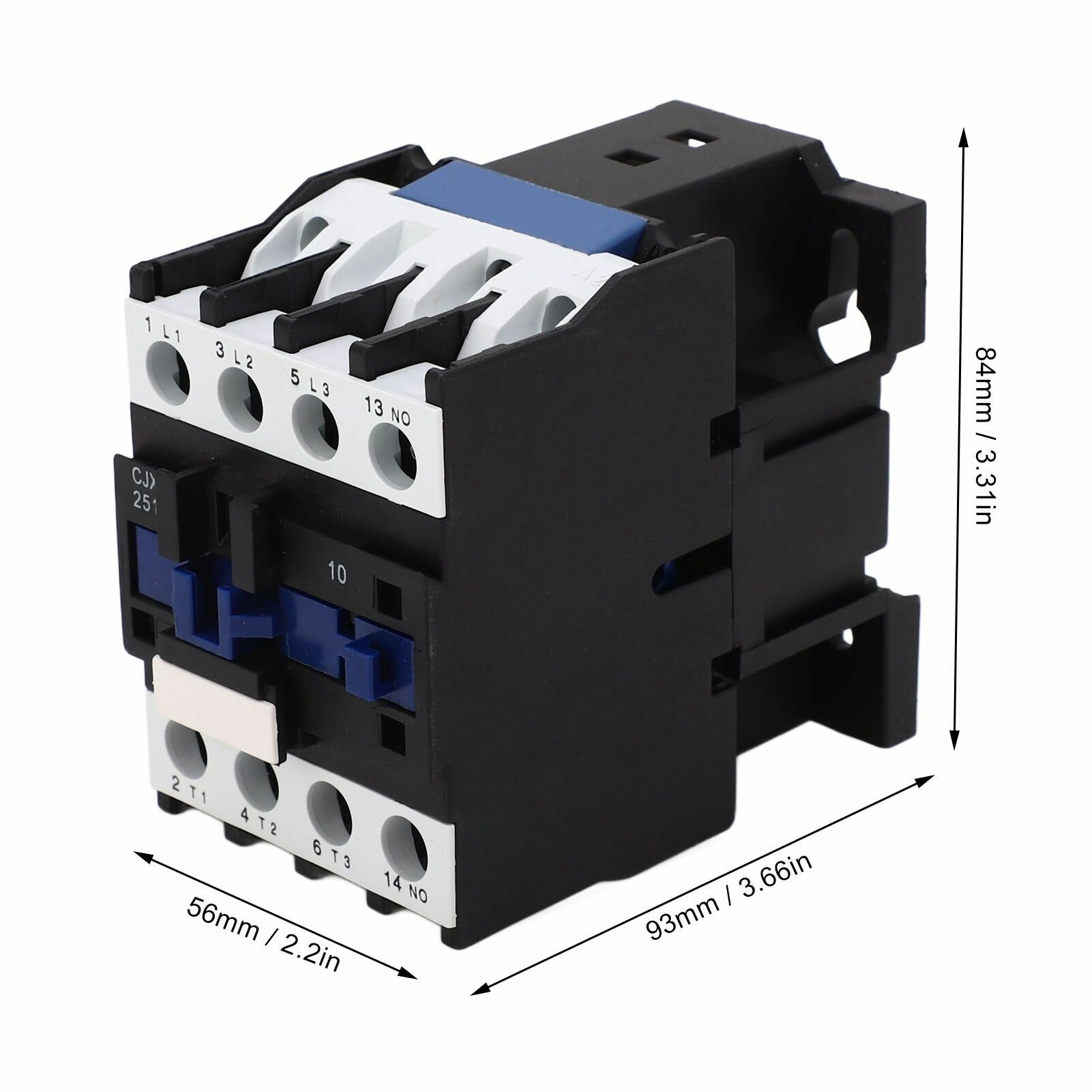 Контактор переменного тока CJX2-2510 AC380V 25A серебристый контакт 3P без рельсового типа