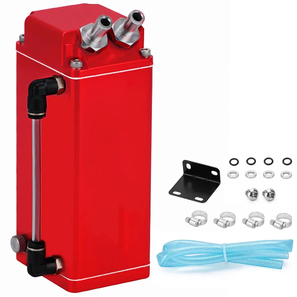 Универсальный автомобильный двигатель квадратной формы, масляный бак, комплект сапуна, 0,5 л, алюминиевый гоночный топливный бак, аксессуары Красный