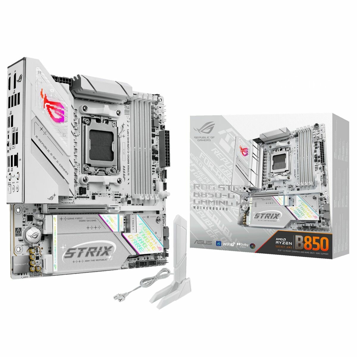 Материнская плата ASUS ROG STRIX B850-G GAMING WIFI, AM5, AMD B850, Micro-ATX, RTL (90MB1M30-M0EAY0)