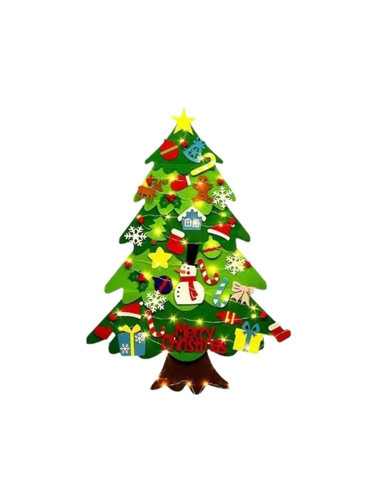 Развивающая фетровая Рождественская Елка для Детей, Развивающая Рождественская Елка из Фетра с Подсветкой, Идеальный Креативный Набор Для Рождественской Елки Из Фетра