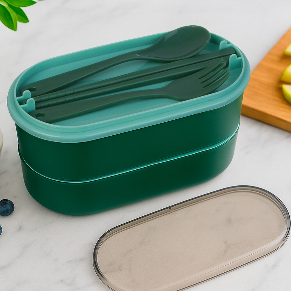 Ланч-бокс контейнер для еды с отделениями и столовыми приборами