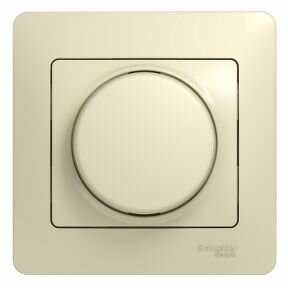SE Glossa Беж Светорегулятор (диммер) поворотный, 300Вт (в сборе с рамкой) GSL000234