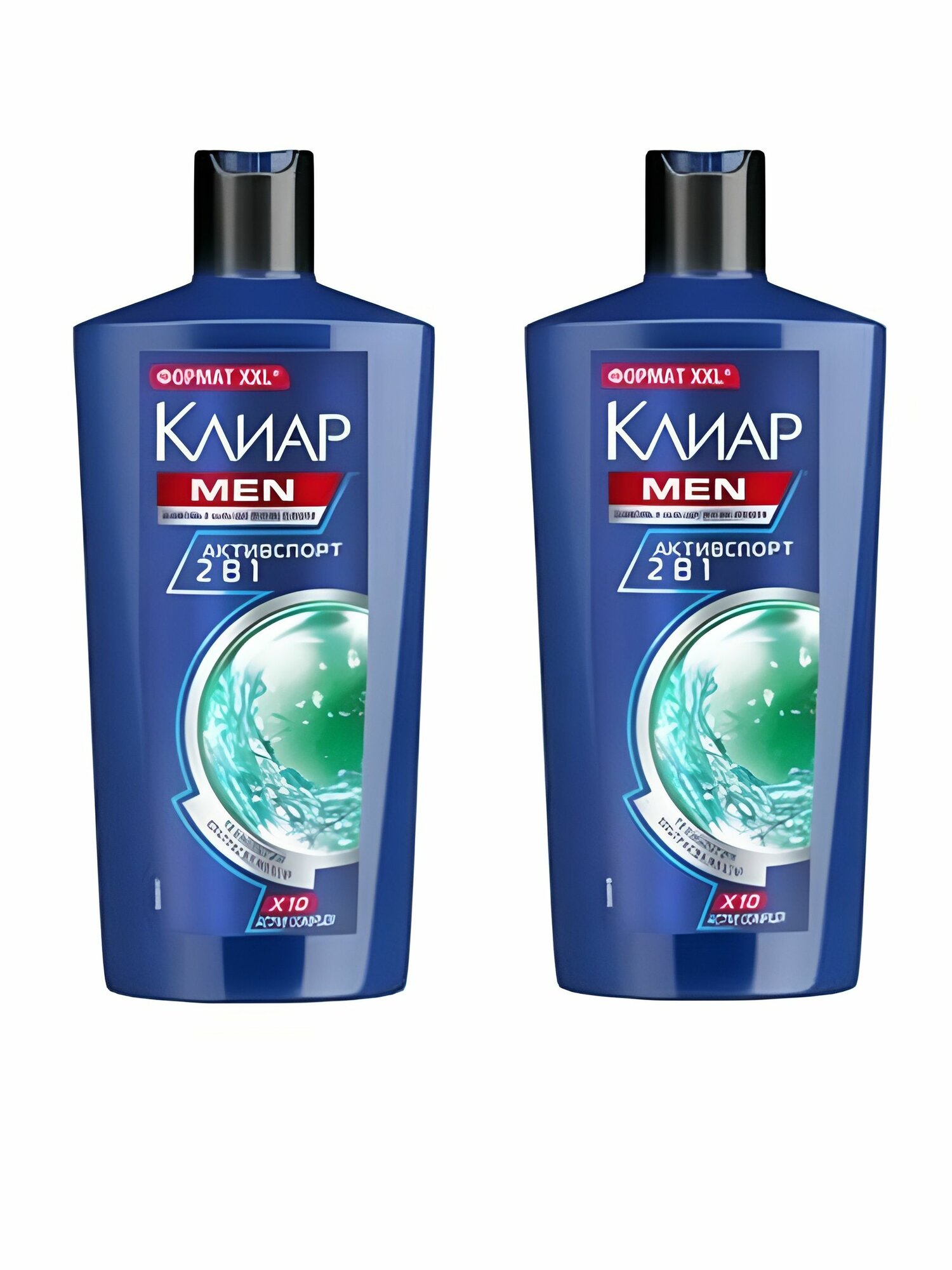 Шампунь и бальзам ополаскиватель 2в1 для мужчин Клиар Мен, Активспорт защита от перхоти 650 мл. Набор 2 шт