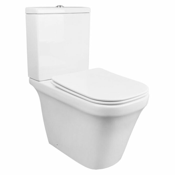 Унитаз напольный Azario Formal 370х315х790 безободковый, в комплекте с бачком и сиденьем микролифт (AZ-1353B)