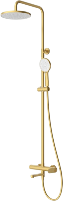 Душевая стойка Cezares Stylus STYLUS-CVD-BORO, со смесителем и изливом, брашированное золото