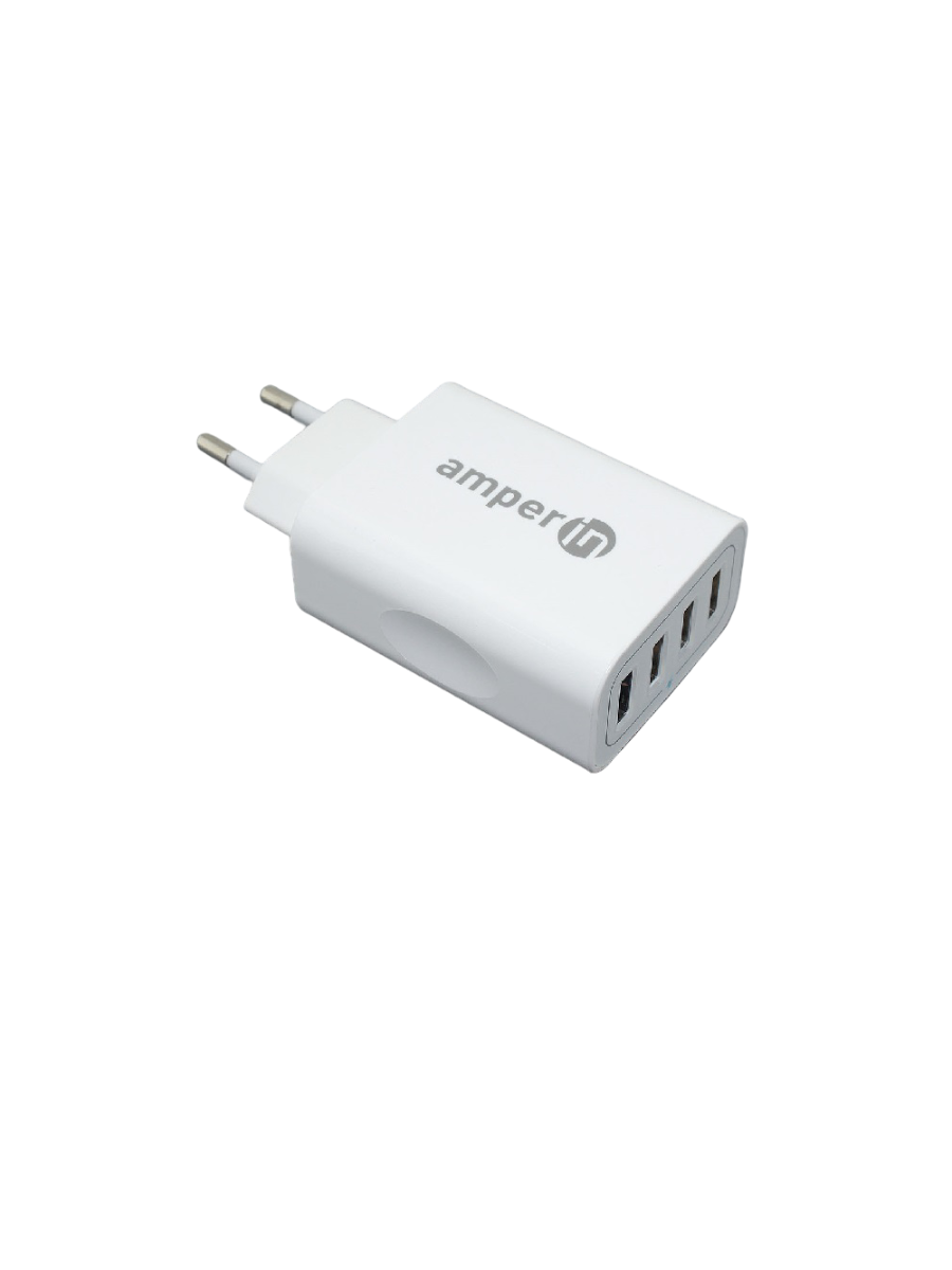 Блок питания (сетевой адаптер) Amperin 4-port USB*5V 2.4A (YDS-TC028-4-0-0) white