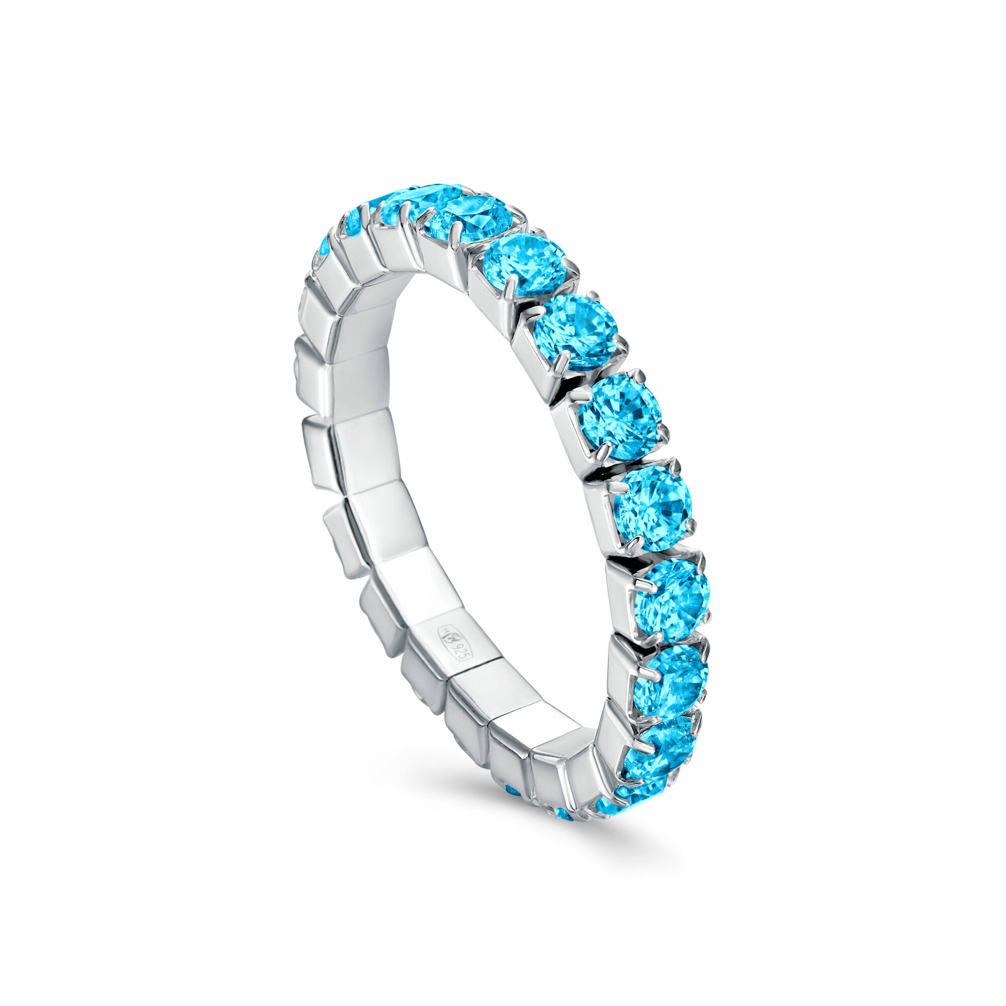 Кольцо тонкое, серебро, 925 проба, фианит