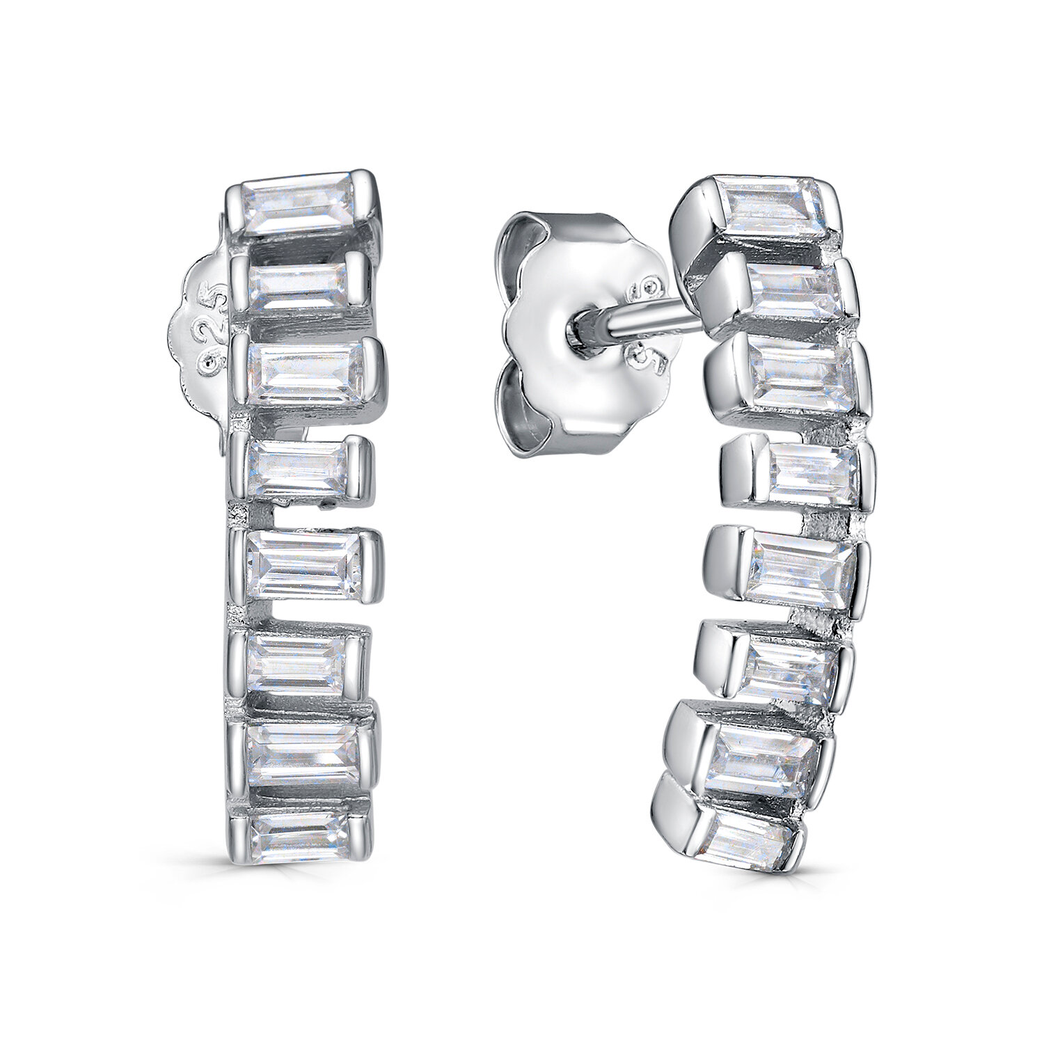 Подвеска для серег, серебро, 925 проба, фианит