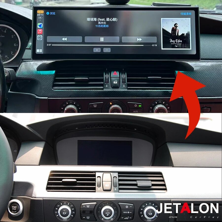 14,9 "Android 14 автомобильный радиоприемник мультимедийный стерео Viedo для BMW 5 серии E60 E61 2003-2010 CIC CCC 4G GPS Carplay навигационный головное устройство MTK8667 8GB-256GB