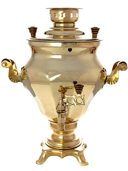 Электрический самовар 3 литра желтый "конус-тюльпан"