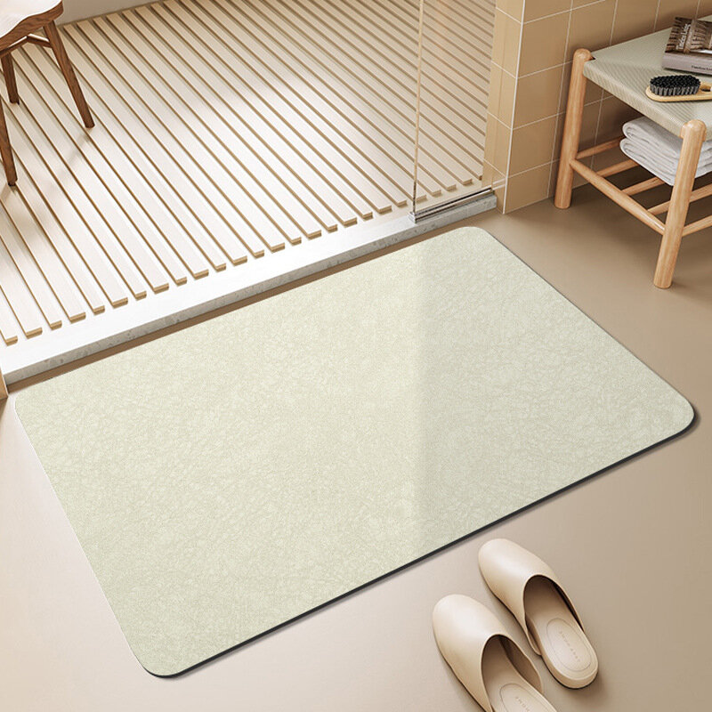 Простой однотонный коврик из диатомитовой земли для входа в домашнюю ванную, нескользящий, влаговпитывающий, быстро сохнущий, грязеотталкивающий, износостойкий коврик