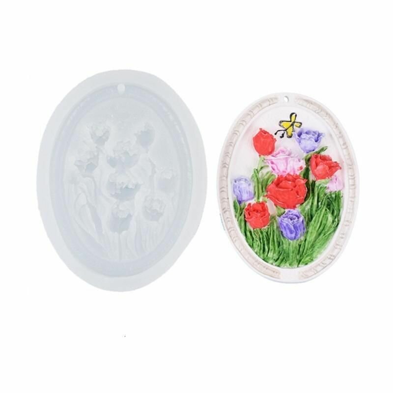 Силиконовая форма для шоколада и фантанта в форме цветка, - роза - бабочка