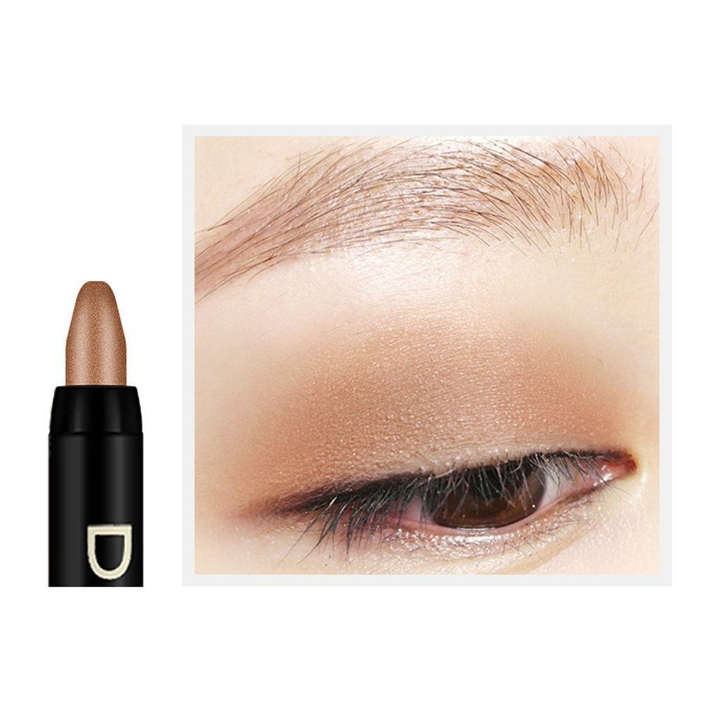 Long lasting Eyeshadow Stick Eye Makeup Compact Design Rotating Eyeshadow Stick Glitter Delicate Texture Waterproof Lying Silkworm Pencil Beginner