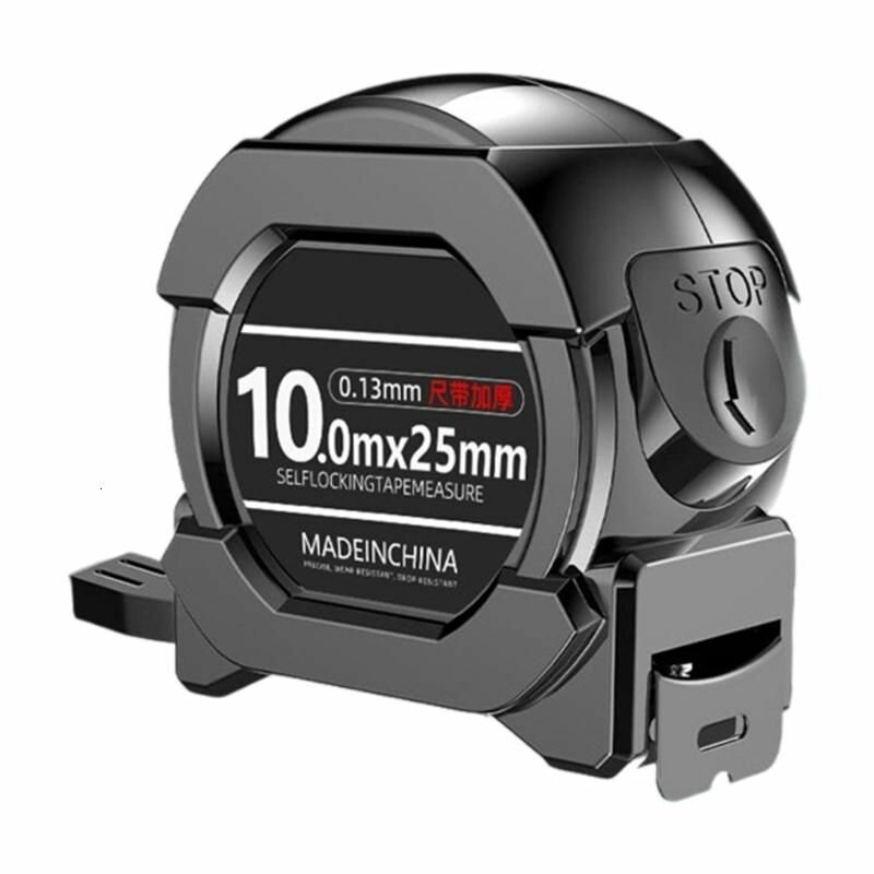 Эргономичная рулетка с антискользящей ручкой и прочной стальной лентой для дома, Черный - 10МХ25ММ