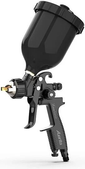 Краскопульт Auarita Lion 1 Black 1.7мм, HVLP, расход воздуха: 340 л/мин, 3.5 бар, сопло: 1.7 мм, бачок: 600 мл