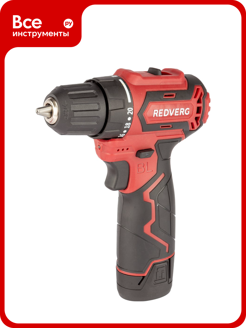 Шуруповерт аккумуляторный бесщеточный REDVERG RD-SD12BL 6679855