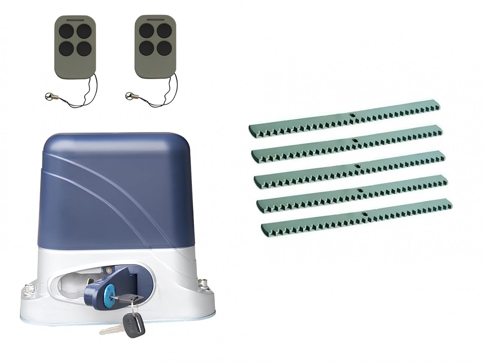 Автоматика для откатных ворот KSL-800 KIT-KR5, комплект: привод, 2 пульта, 5 реек