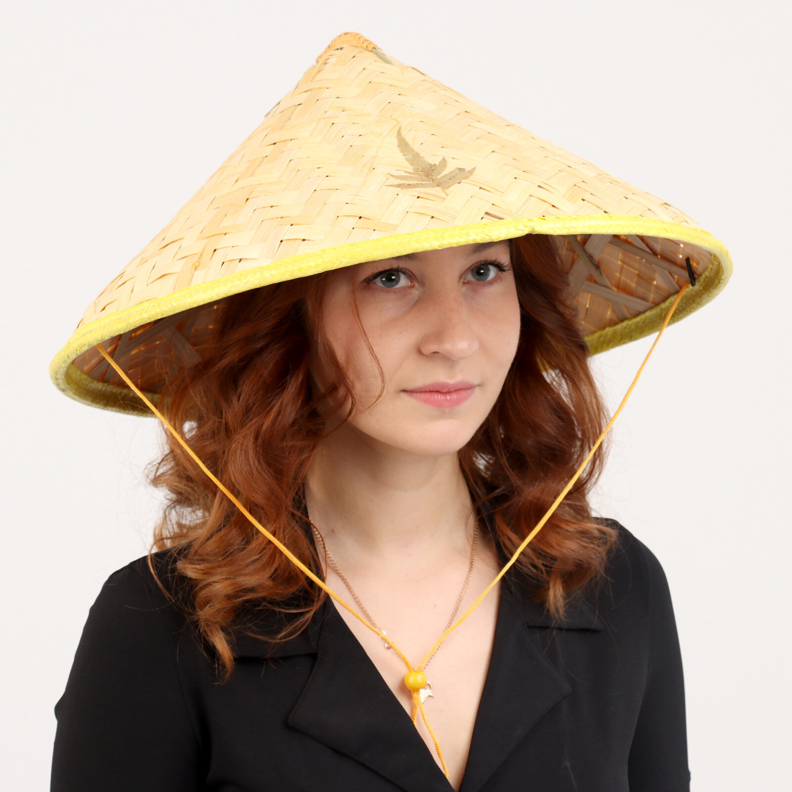 Карнавальная шляпа китайская "Конус" р-р 56-58, солома, Сима-ленд