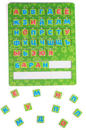 *Игр(СибИгрушки) ДоскаВкладыши Алфавит Животные (дерев.) (73102)