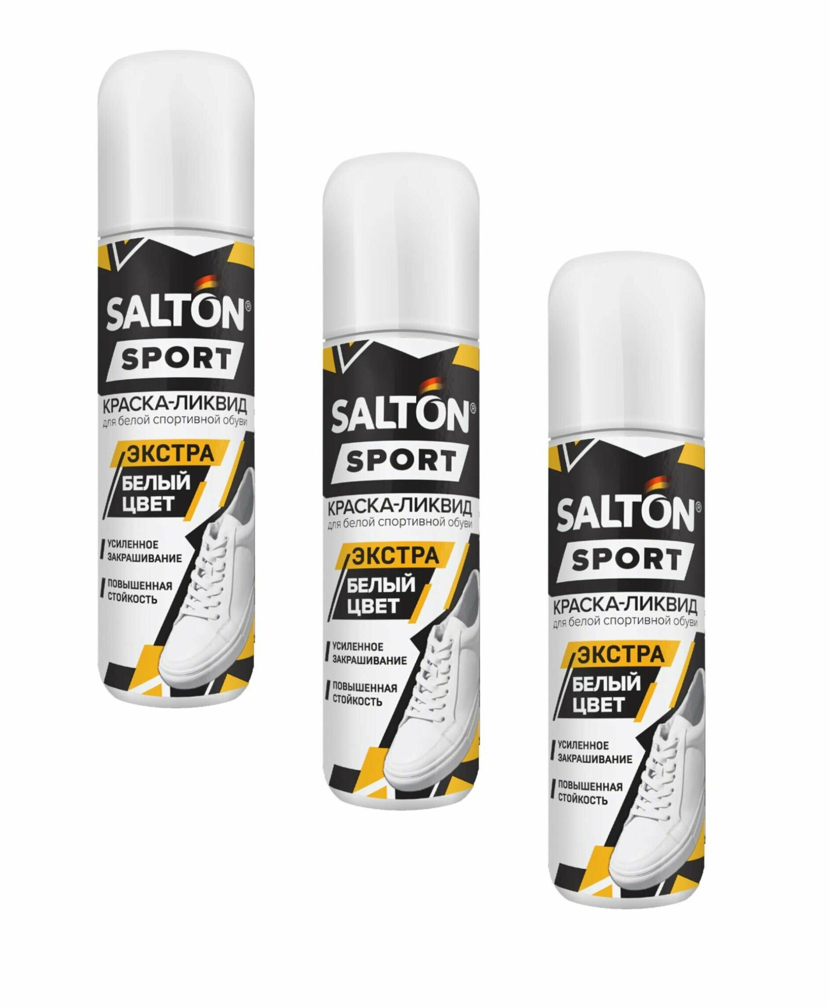 Salton Sport Краска-ликвид для восстановления цвета изделий из гладкой кожи, 75мл Белый, 3 уп