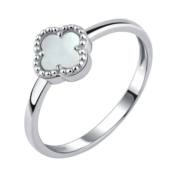 Кольцо, серебро, 925 проба, родирование, перламутр