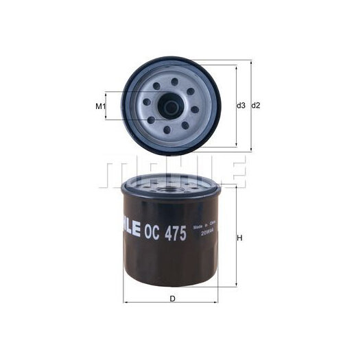 Фильтр масляный для автомобиля Renault Nissan, MAHLE / KNECHT OC 475 (1 шт.)