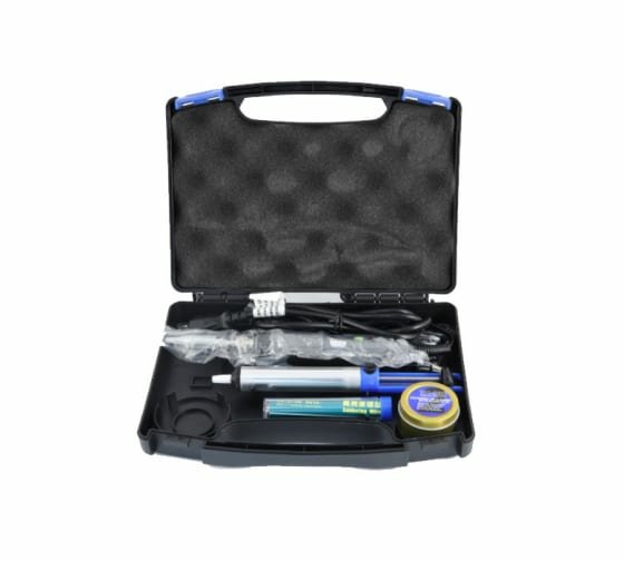 Набор для паяльных работ "ELEMENT 947-III", паяльник, оловоотсос, пинцет, очиститель