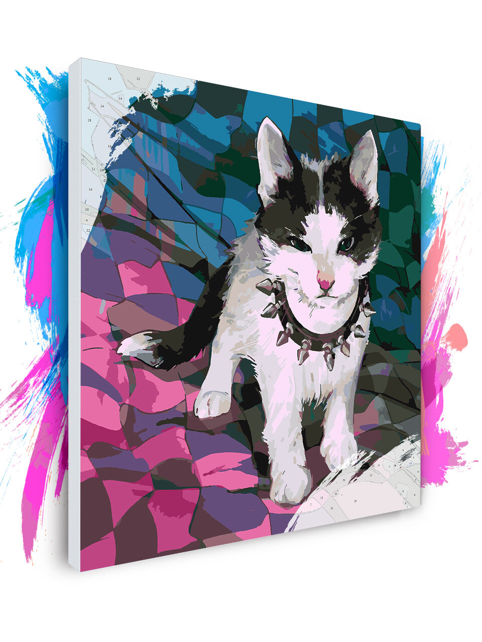 Картина по номерам на холсте Котик Панк, 40 х 40 см