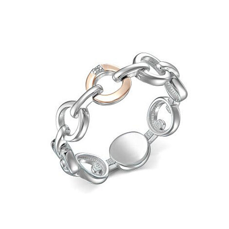 Кольцо, серебро, 925 проба, бриллиант