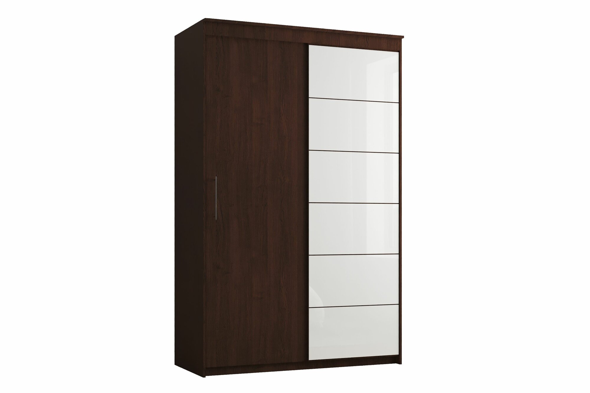 Шкаф-купе "Арманд 2" 140-45-240 Венге и оракал белый 010М ручка рейлинг хром матовая наполнение платье-белье