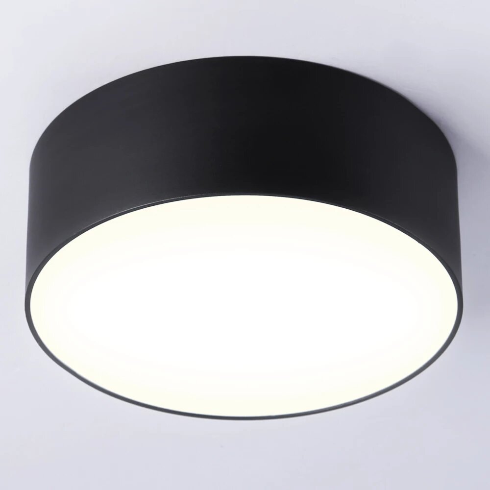Потолочный светодиодный светильник FV5513 BK черный LED 15W 3000K D120*58 (Без ПДУ)