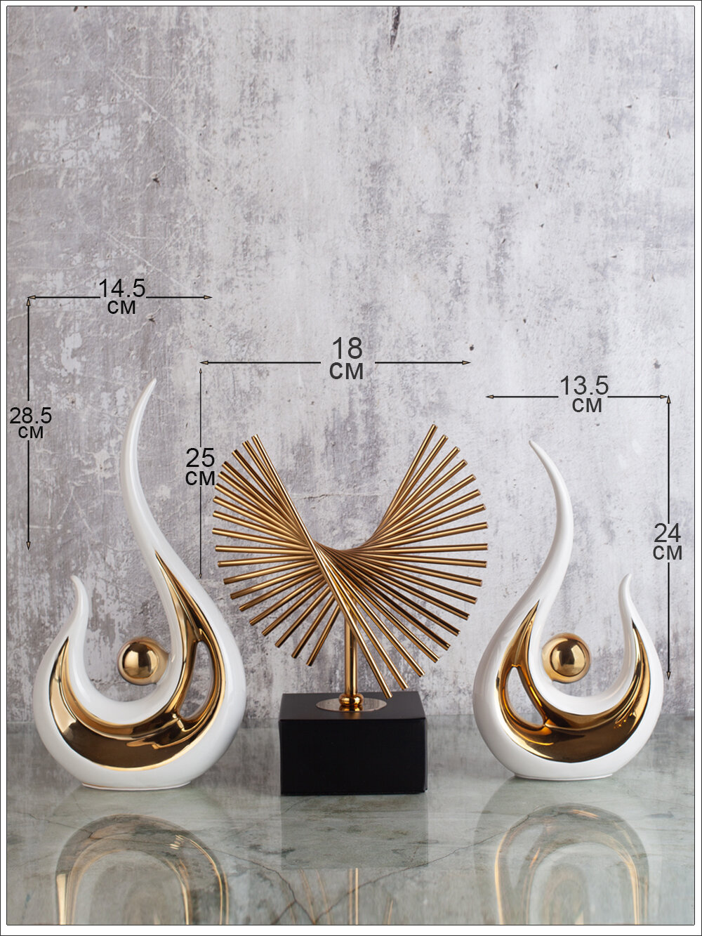 Статуэтки трио белый жемчуг - 2 (3 штуки в комплекте)