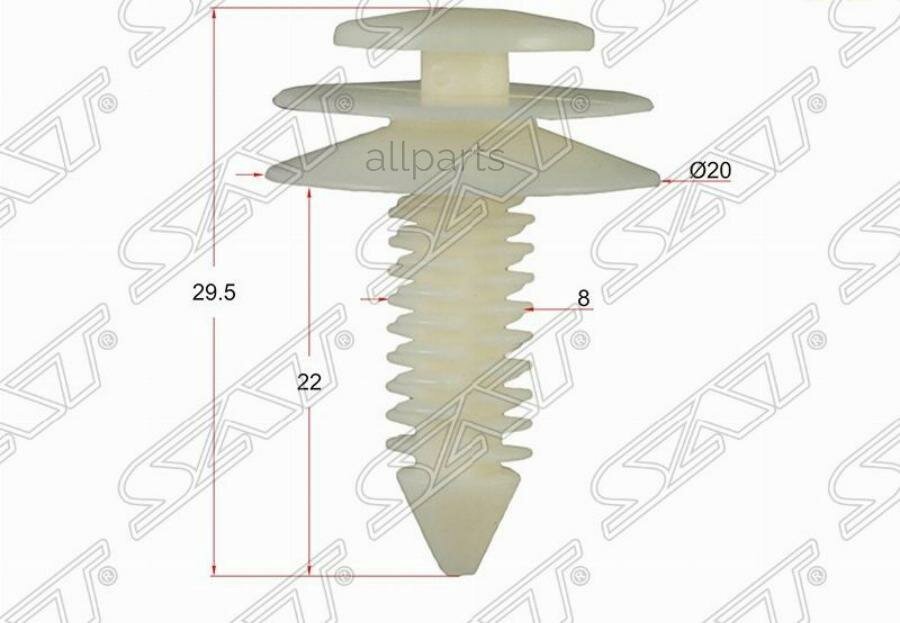 SAT ST-M10738 Клипса решетки FORD (Продажа по 10шт)