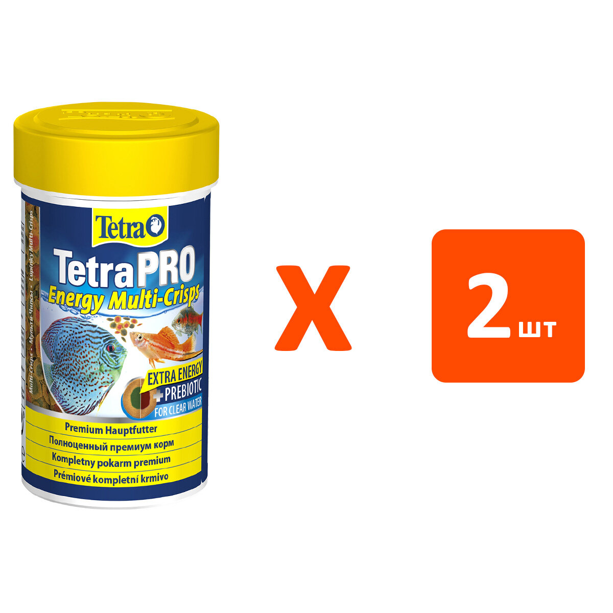 TETRA PRO ENERGY корм чипсы для всех видов рыб для дополнительной энергии (100 мл х 2 шт)